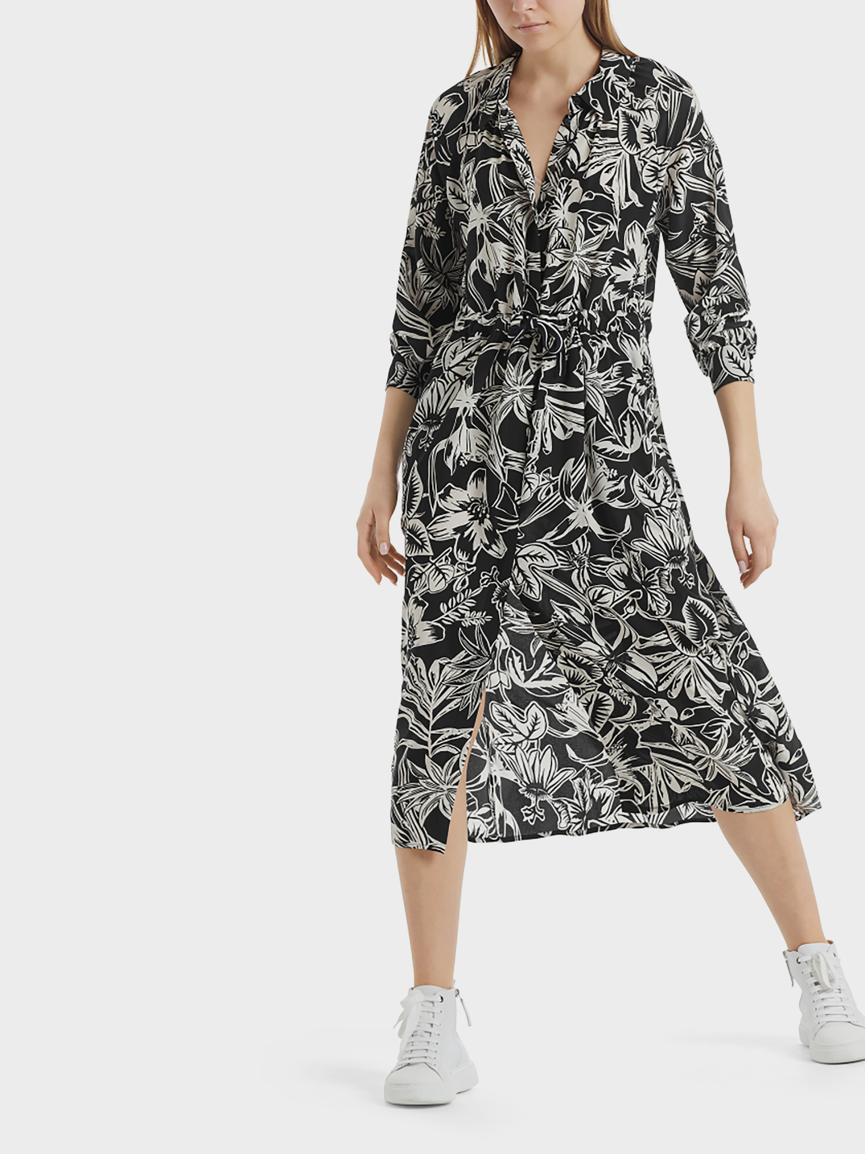 Hemdblusenkleid aus Seide | marc-cain.com/de